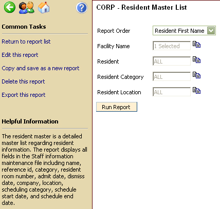 CareTracker Reports Resident